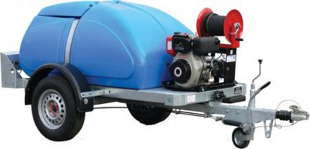 250g (1000 litre) Towable diesel 3000 psi pressure washer bowser ...